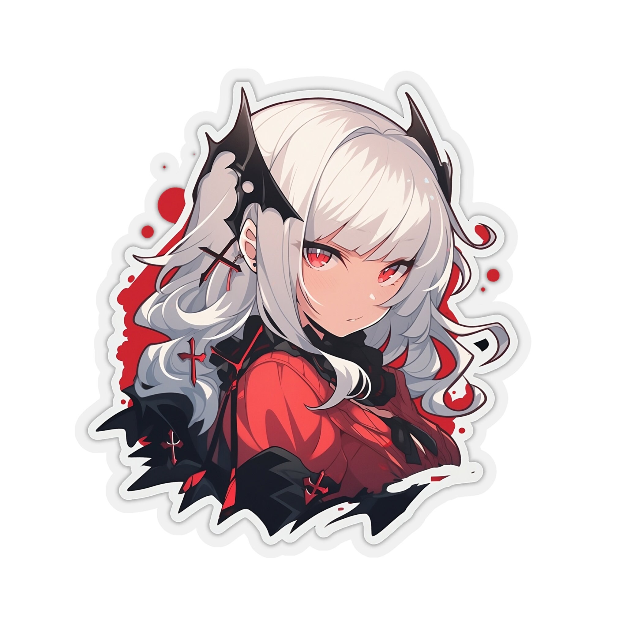 Cute Anime Vampire Girl Sticker for Laptops Journals - Etsy