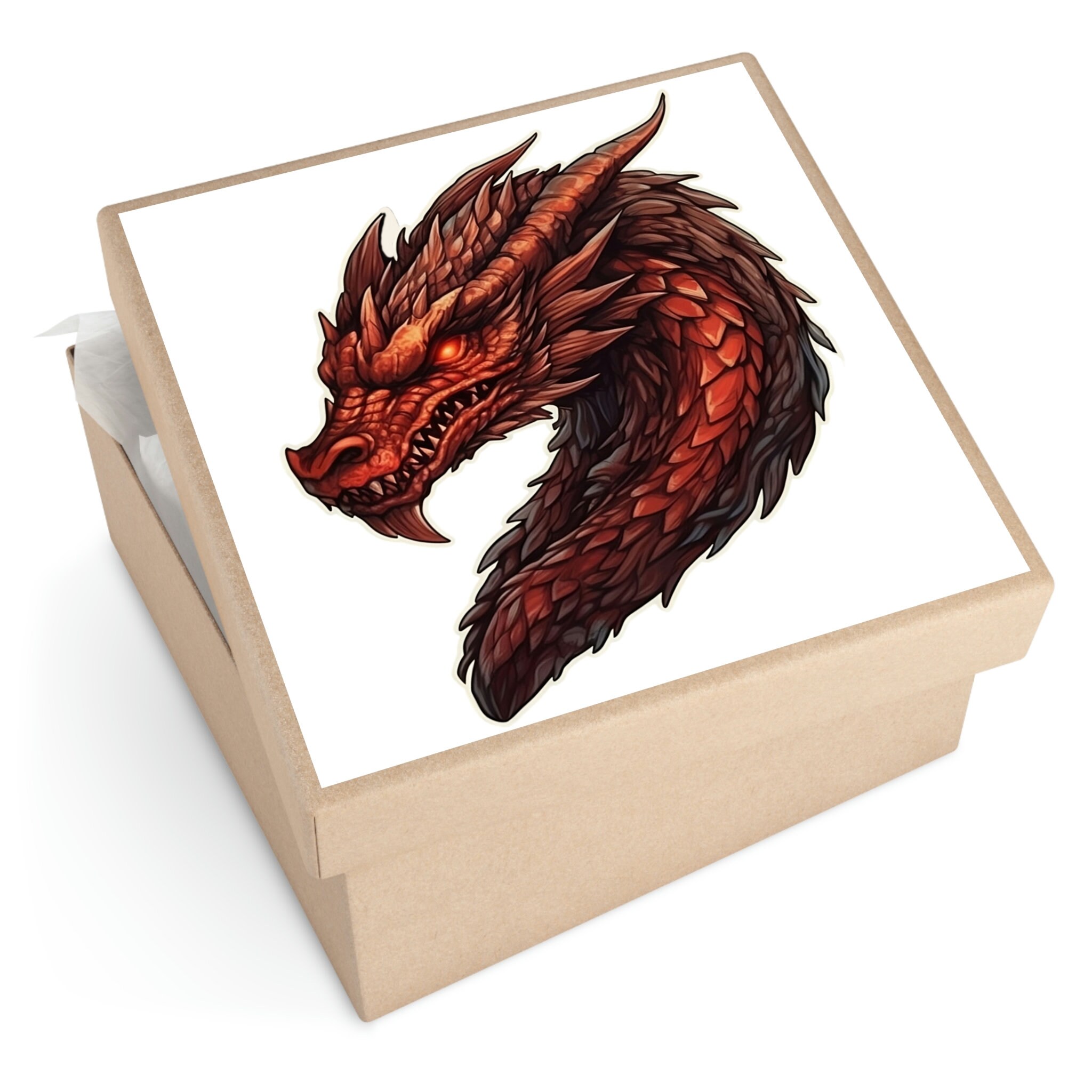 Fiery Red Dragon Sticker for D&D and Fantasy Fans - Vinyl Sticker for ...