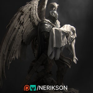 Ishim, the Fallen. Exquisite 3D Printed Angel Figure, Sculpted by ...