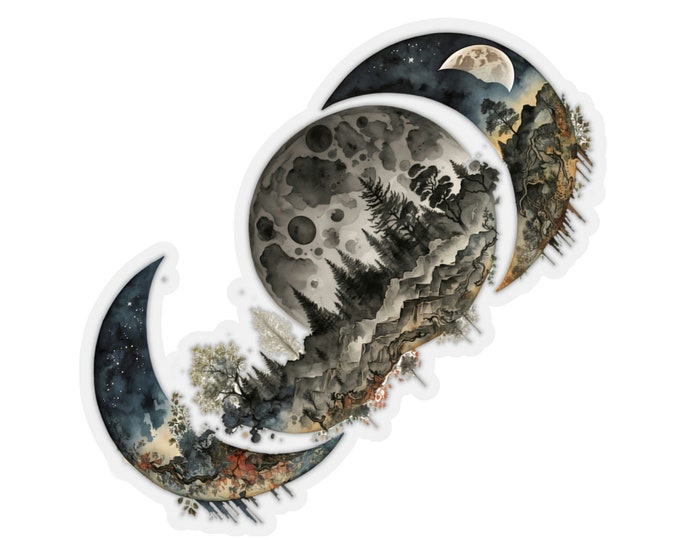 Spooky Black and White Full Moon Vinyl Sticker for Tabletop Gaming ...
