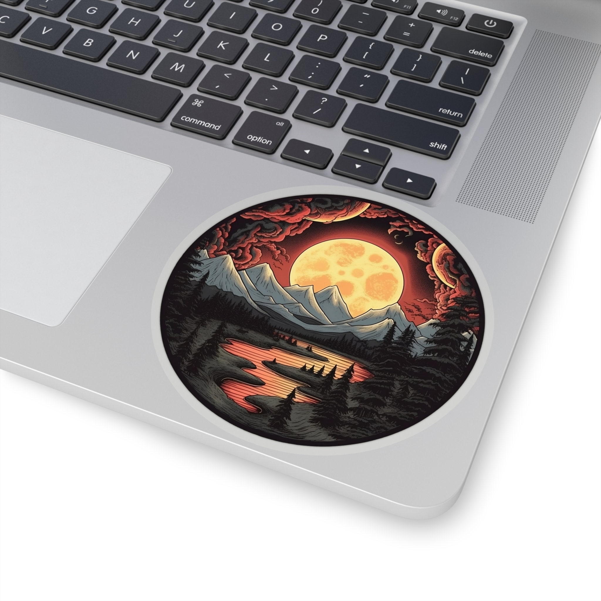 Moonrise Sticker Serene Night Sky Art Vinyl Decal - Etsy