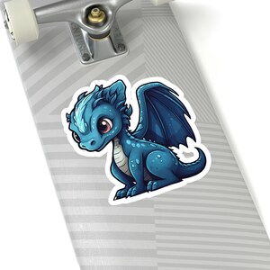 Cute Chibi Blue Dragon Kiss-cut Sticker Adorable Fantasy Art for ...