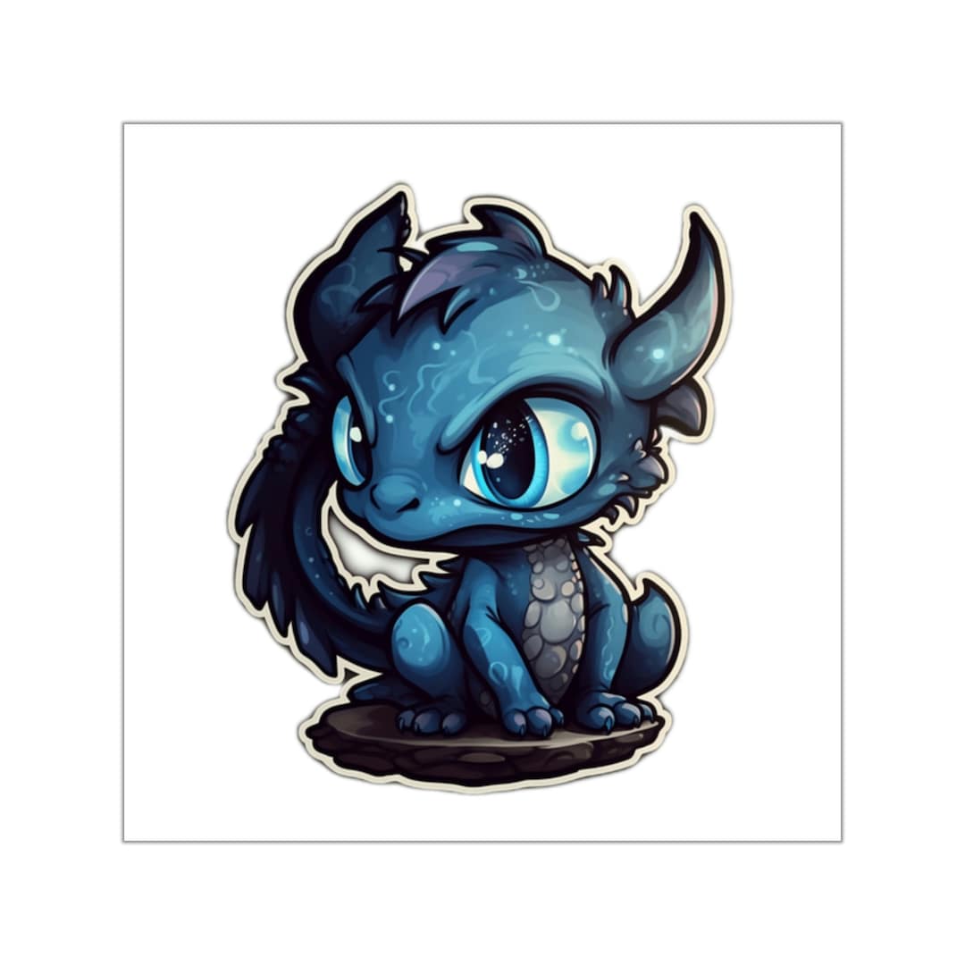 Blue Dragon Hatchling Sticker - Adorable Vinyl Sticker for D&D Players ...