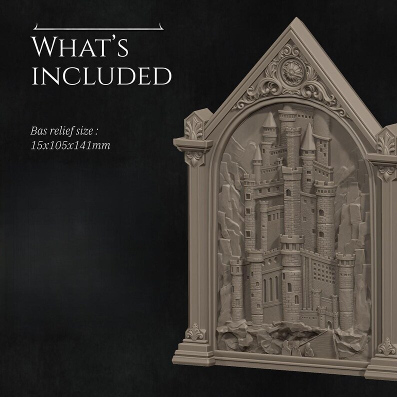 Bas Relief Castle by Nerikson – 3D Printed Fantasy Wall Art Sculpture ...