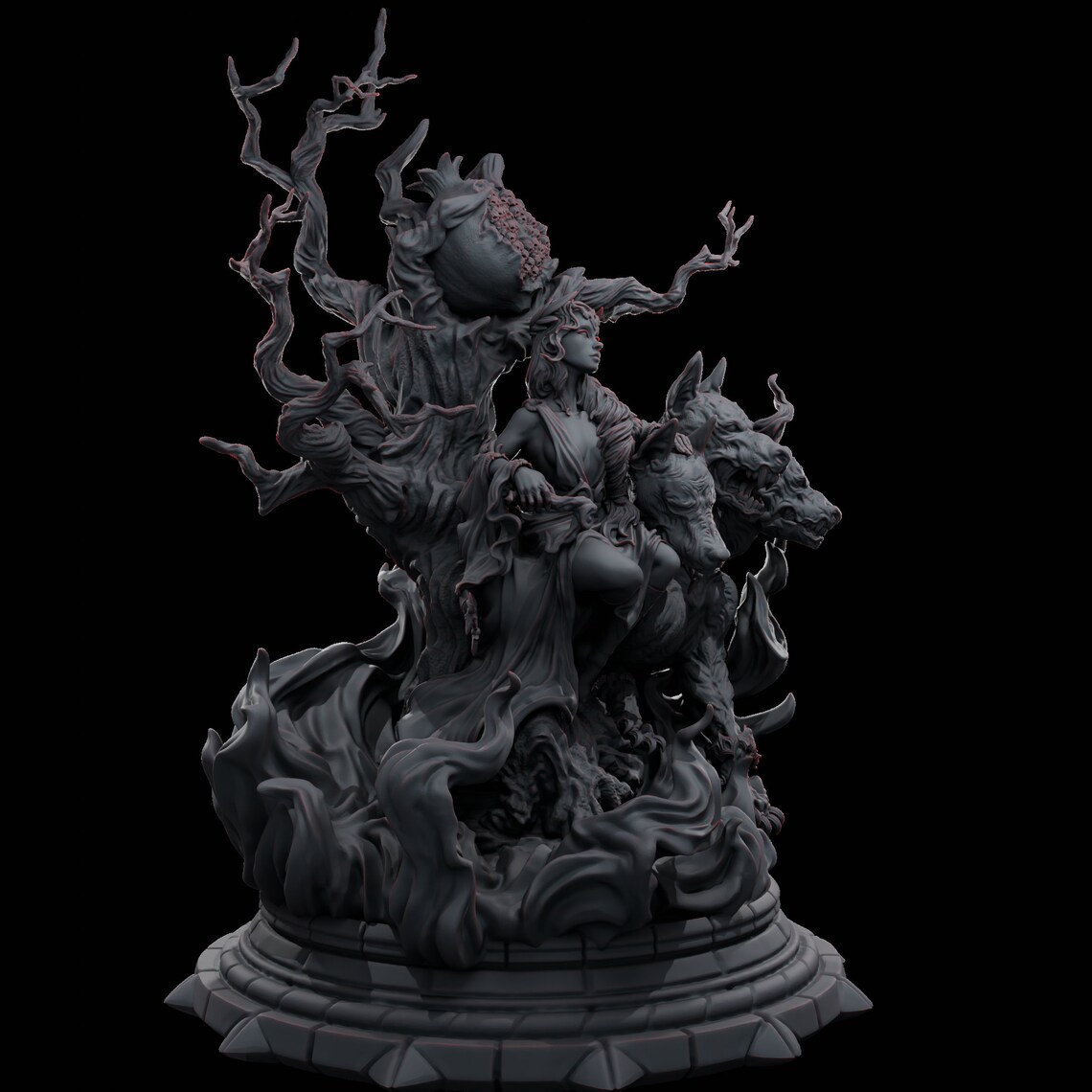 Persephone and Cerberus | Custom 3D Printed Mythological Figure ...