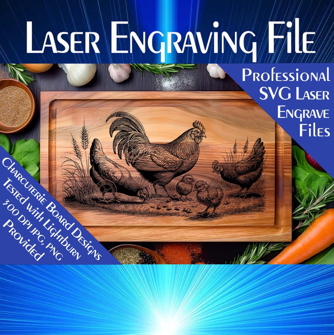 Chicken Charcuterie Board - Laser Engrave SVG File (digital Download ...