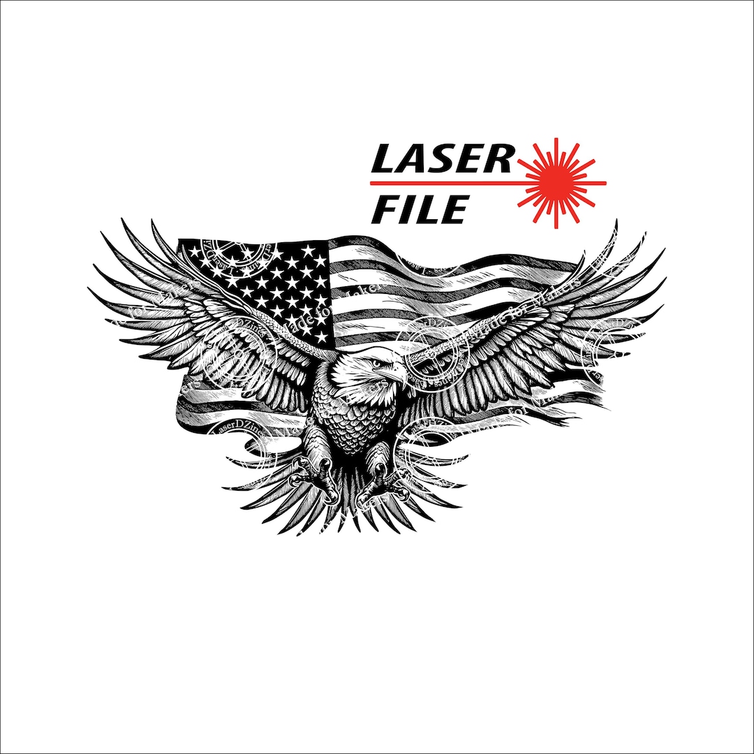 Eagle & American Flag Laser Engrave SVG File: Charcuterie Board Design ...