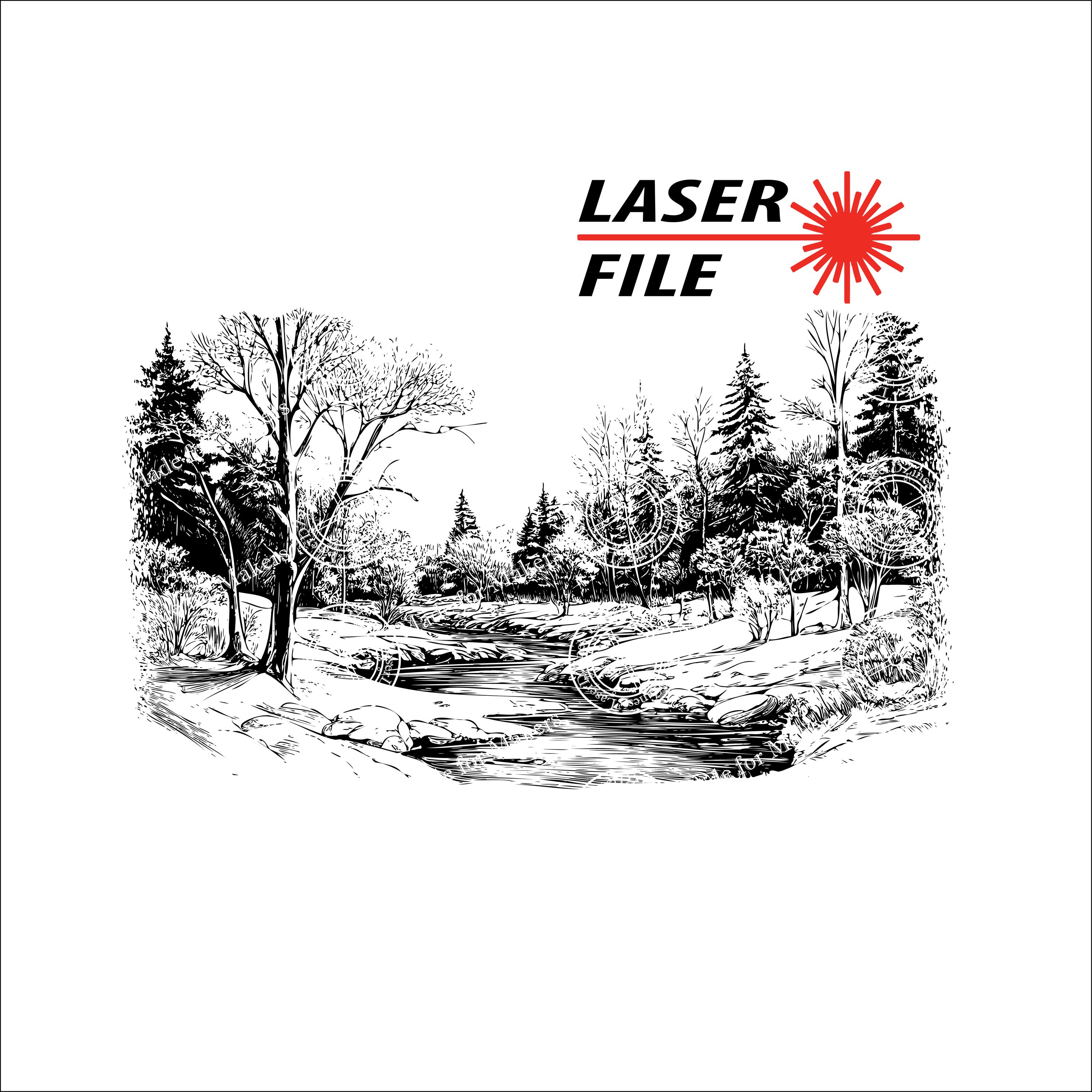 Laser Engrave SVG File, Winter Stream Scene, Digital Download, Kitchen ...