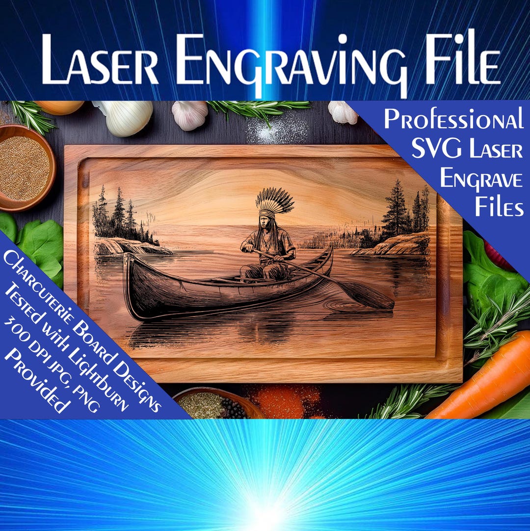 Charcuterie Board SVG, Laser Cut File, Indigenous Scene, Instant ...