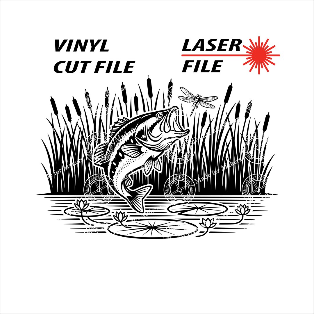 Large Mouth Bass Laser Engrave File: Vector Graphic Design (digital ...