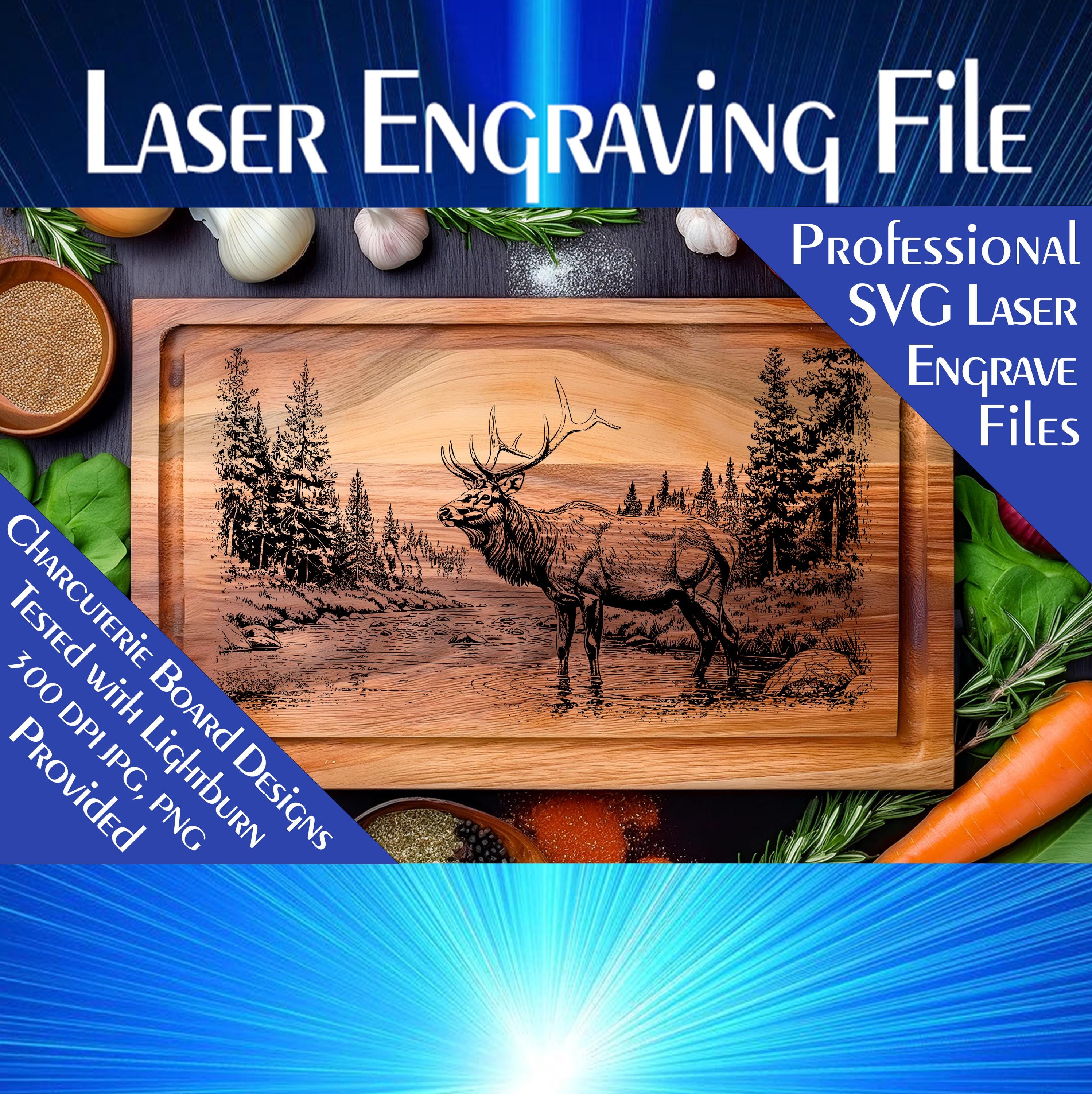 Elk Scene, Laser Engrave SVG File, Kitchen Counter Art, (digital ...