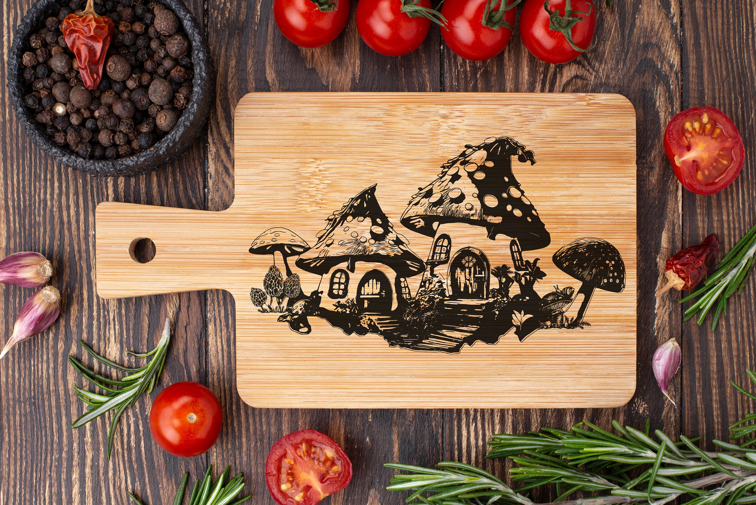 Charcuterie Cutting Board SVG Laser Engraving File Wine Cheese Personalized Gift Vector Digital ...