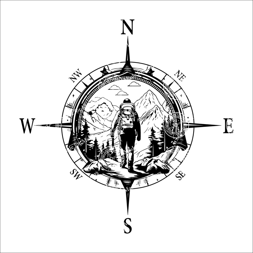 Laser Engrave File Wander Compass Svg Digital Download Laser Engraving Wanderlust