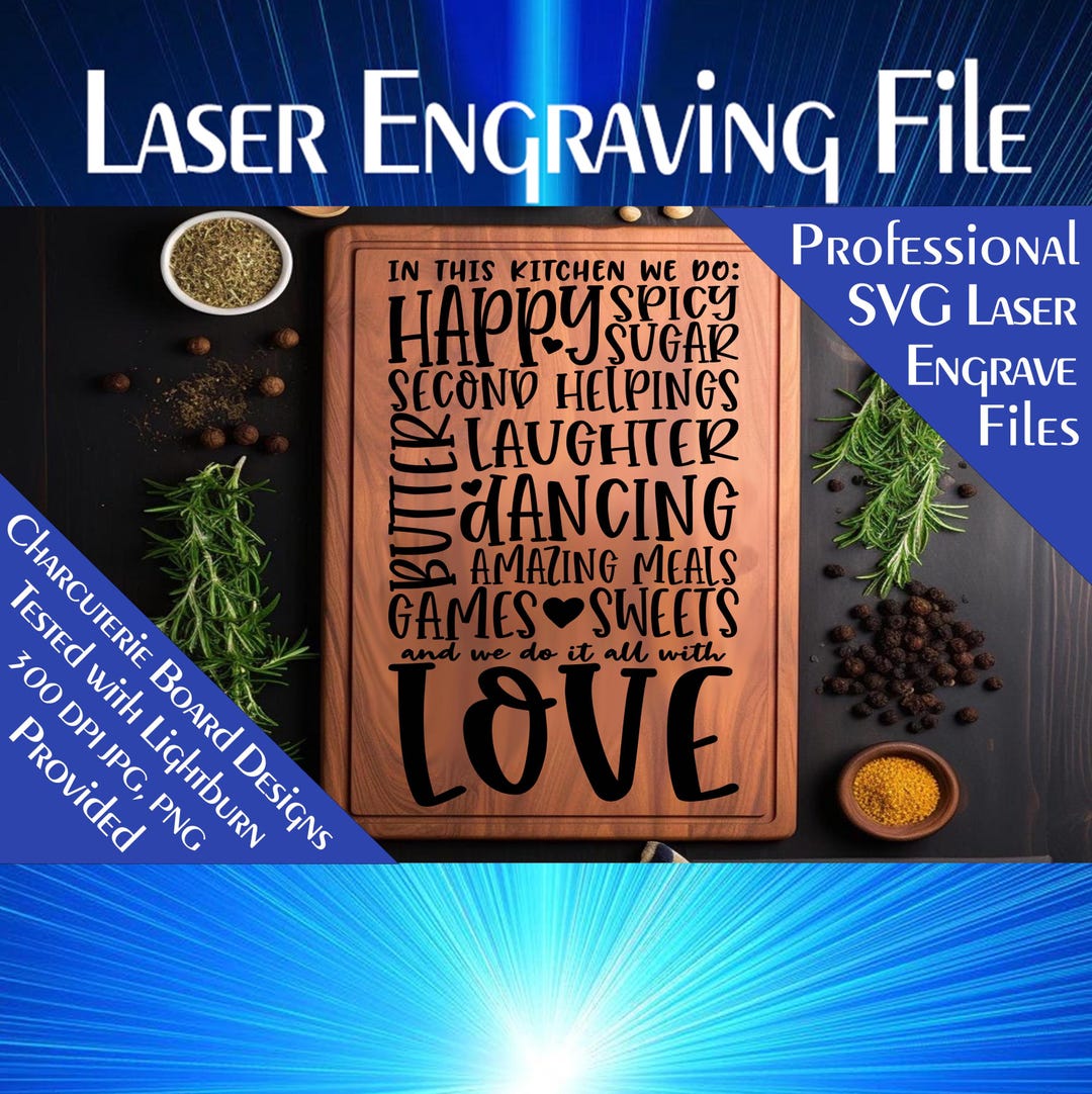 In This Kitchen Phrase, Laser Engraving SVG File, Vinyl Cutter, Wall ...