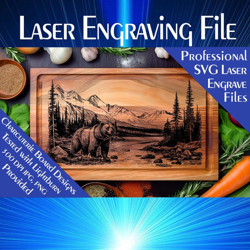 Engraved Bear Cutting Board - Etsy