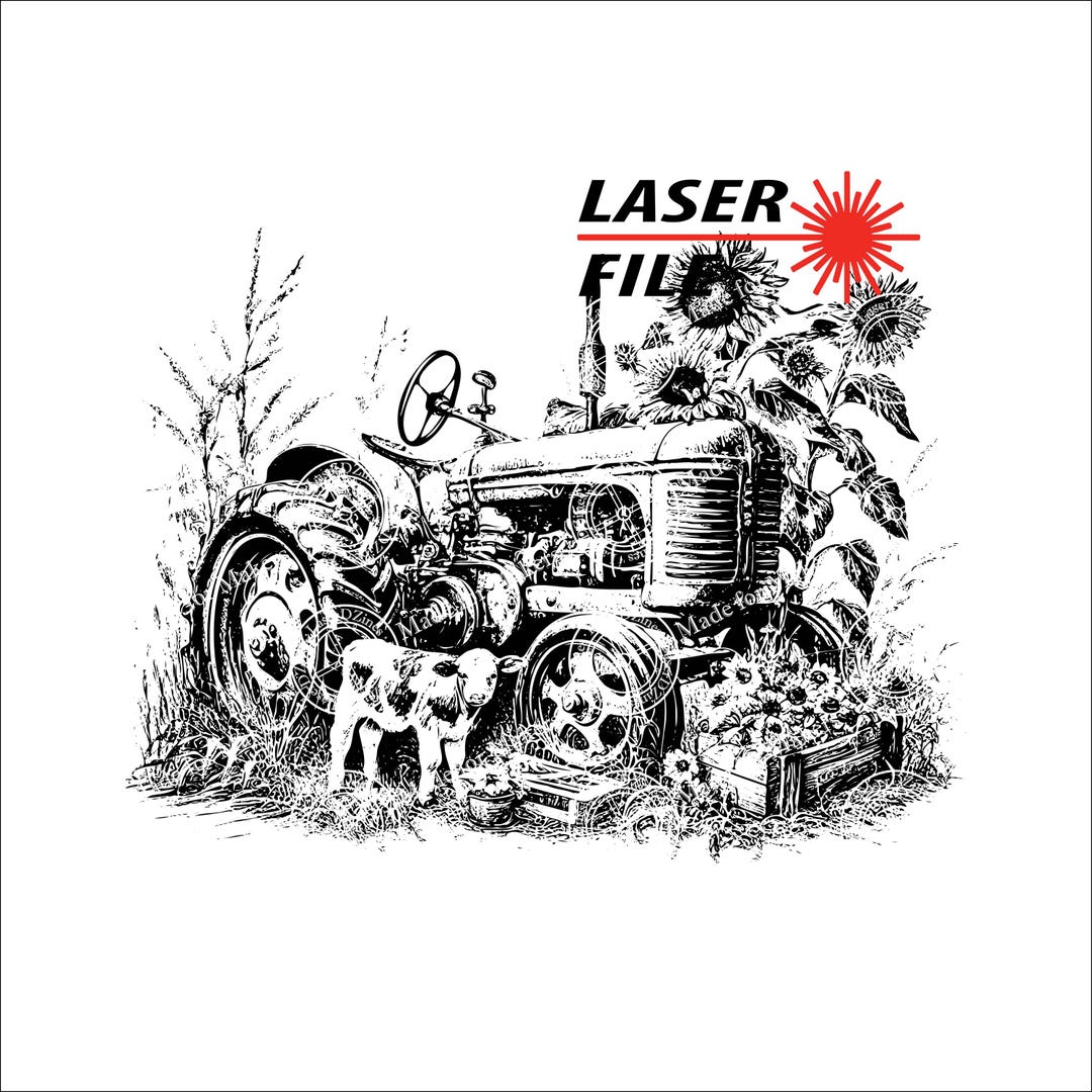 Laser Engrave SVG File, Charcuterie Serving Board, Old Tractor ...