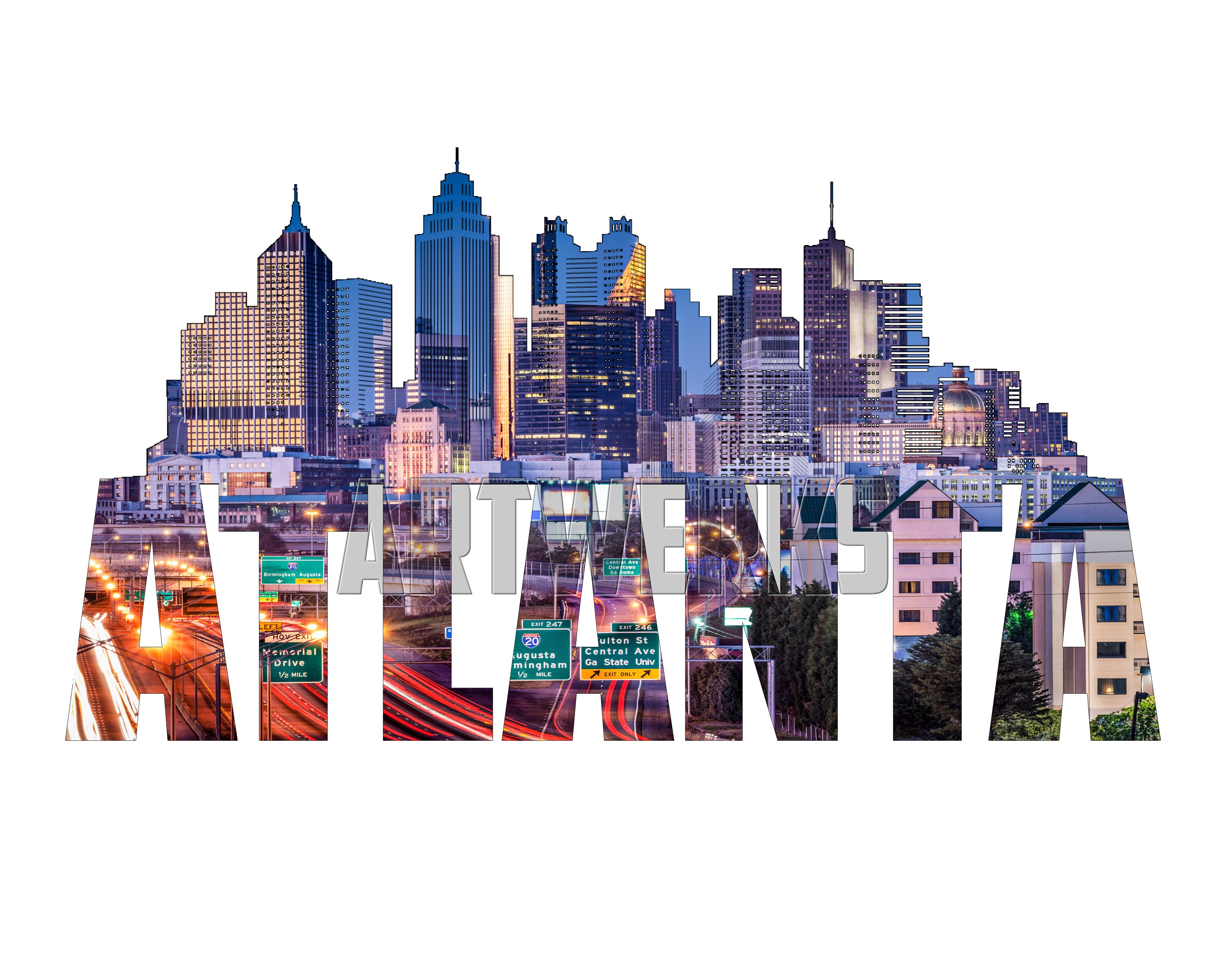 Atlanta Georgia Skyline PNG Atlanta Georgia Digital Art SVG - Etsy