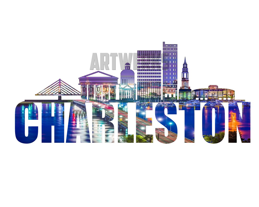 Charleston Skyline PNG Charleston Digital Art SVG Not - Etsy