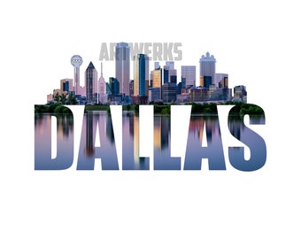 Dallas Skyline Png - Etsy