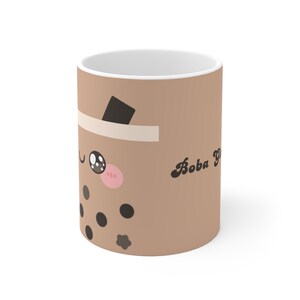 Kawaii Boba Coffee Mug, Cute Pearl Bubble Milk Tea Lover Cup, Fun Boba ...