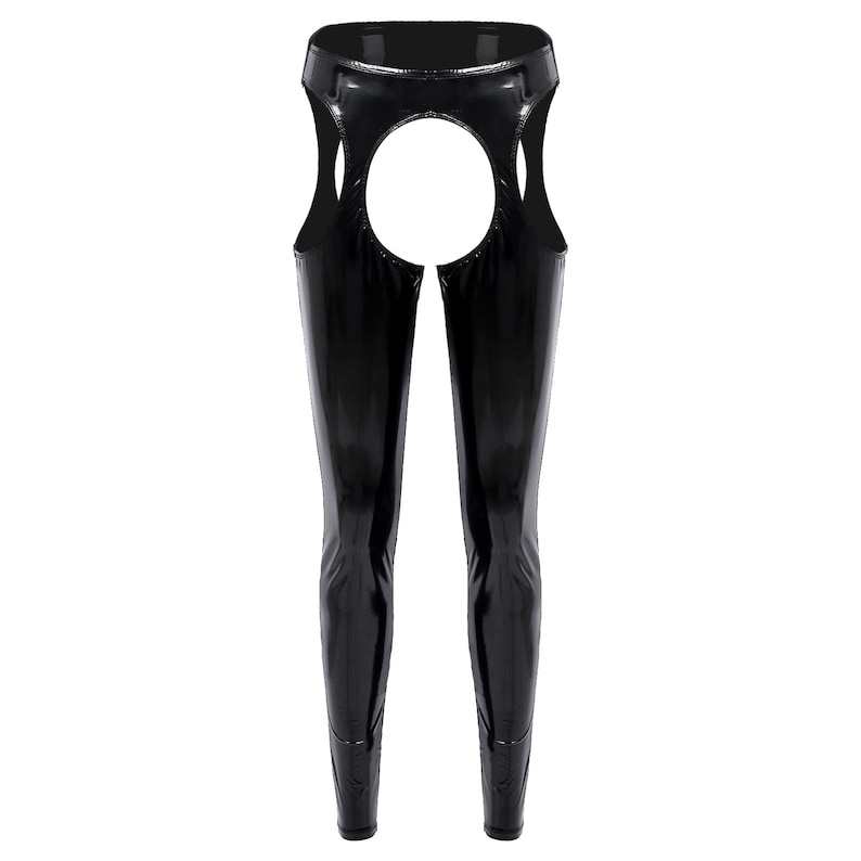 Open Crotch Leggings, PVC Fetish Clothing, Open Crotch Pants, Faux ...