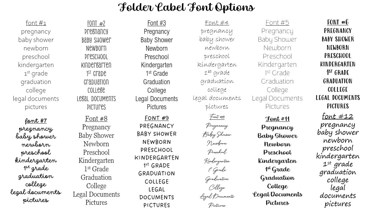 Vinyl Name Decal, Folder Labels, Interviews, Milestone Box, Memory Box ...