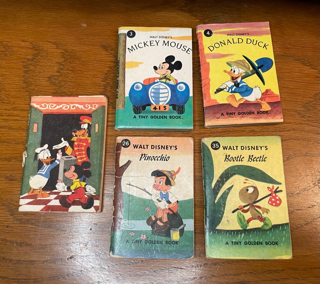 5 Vintage Tiny Golden Book Walt Disney Books 1950 & 1981 Miniatures - Etsy