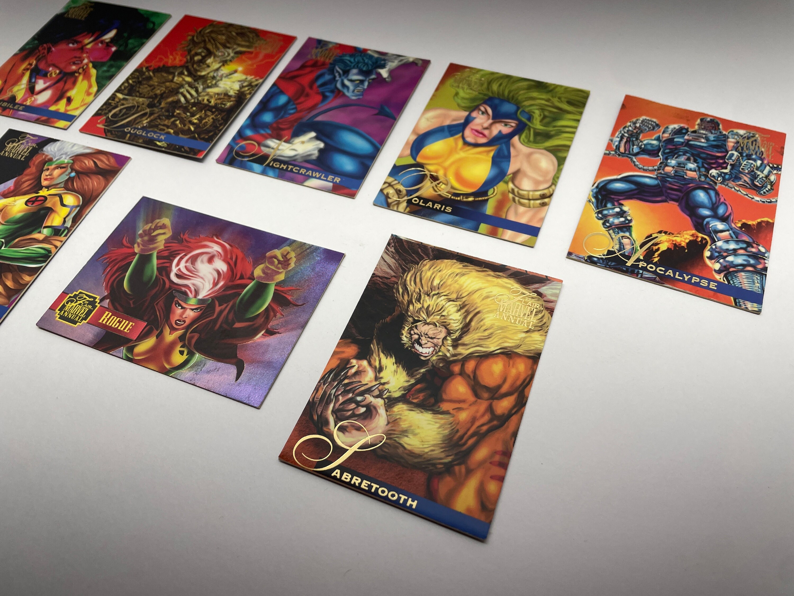 1995 Flair Marvel Annual Assorted X-men Cards 8 Total With Rogue ...