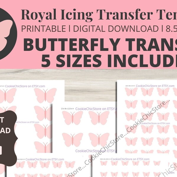 Royal Icing Transfer Sheets Butterfly Etsy