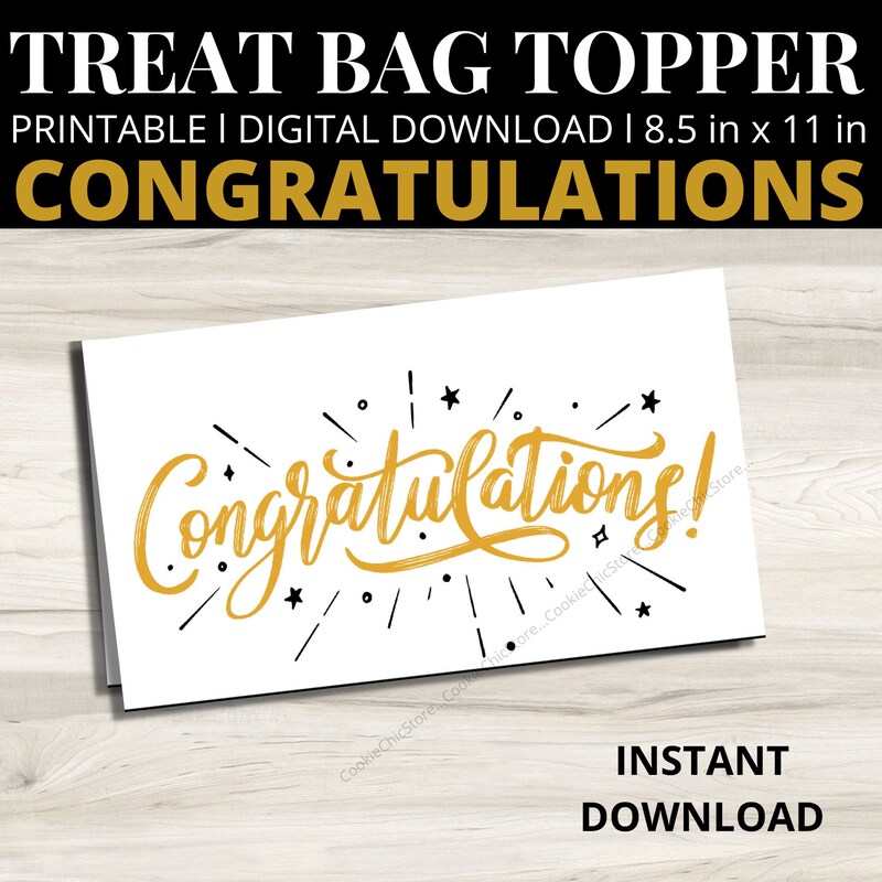 Congratulations Cake Topper Printable - Etsy