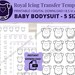 Baby Shower Royal Icing Transfer Sheet, Baby Clothes Outfit RI Transfer ...