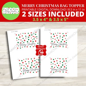 Christmas Treat Bag Topper Template, Christmas Cookie Bag Toppers ...