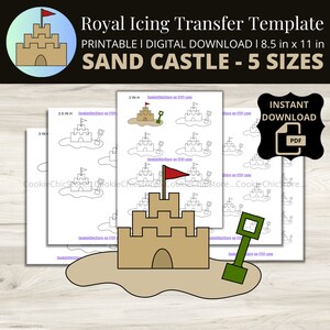 Sand Castle Royal Icing Transfer Sheet, Beach Theme Cookie Decorations ...