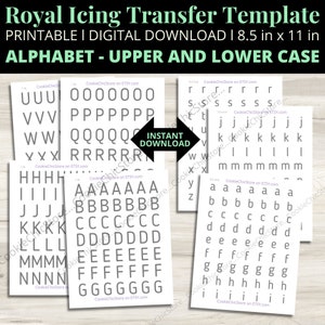 Royal Icing Transfer Letters Sheet, Alphabet Transfer Sheet, Digital ...