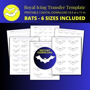 Bat Royal Icing Transfer Sheet, Printable Halloween Royal Icing ...