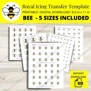 Royal Icing Bee Bee Royal Icing Transfer Sheet Bumble Bee - Etsy