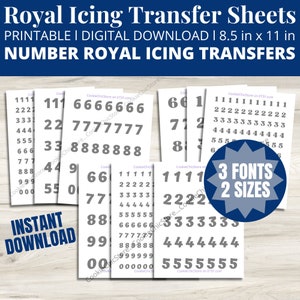 Royal Icing Transfer Sheet Number Royal Icing Transfer Printable Royal ...