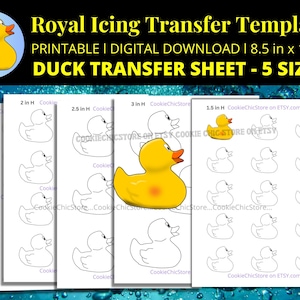 Rubber Duckie Royal Icing Transfer Sheet Template for Cookie Decoration ...