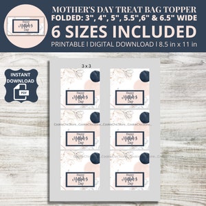 Mothers Day Cookie Bag Topper Template for Happy Mother's Day Goody Bag ...
