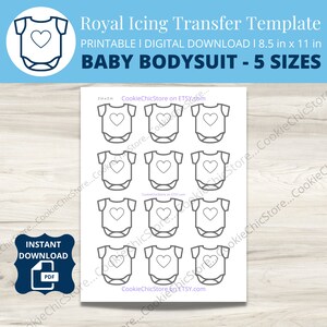 Baby Shower Royal Icing Transfer Sheet, Baby Clothes Outfit RI Transfer ...