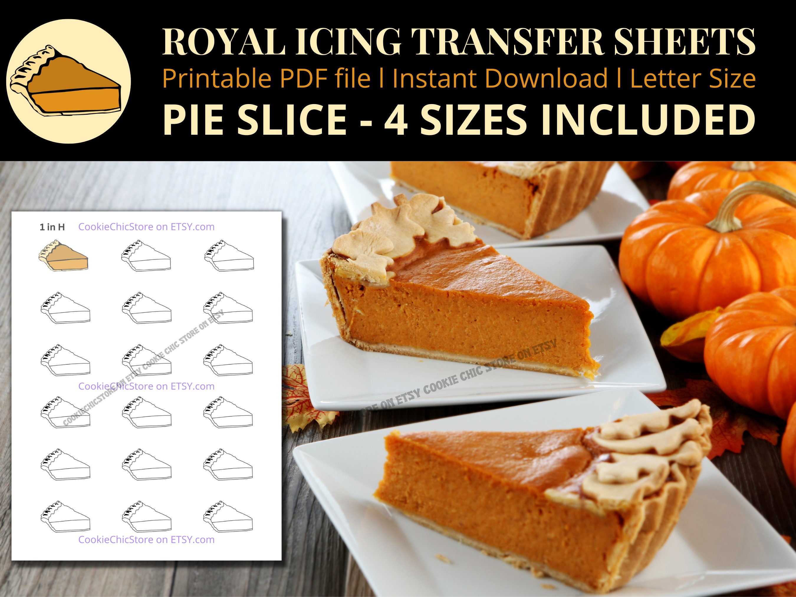 Royal Icing Transfer Sheet for Fall Cookie Decorating Decorations ...