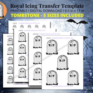 Halloween Icing Transfer Sheet Tombstone RIP Headstone Template for ...