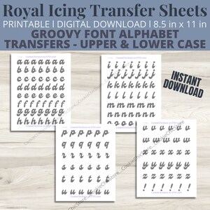 Royal Icing Transfer Retro Groovy Font Letters Sheet, 70s Alphabet ...