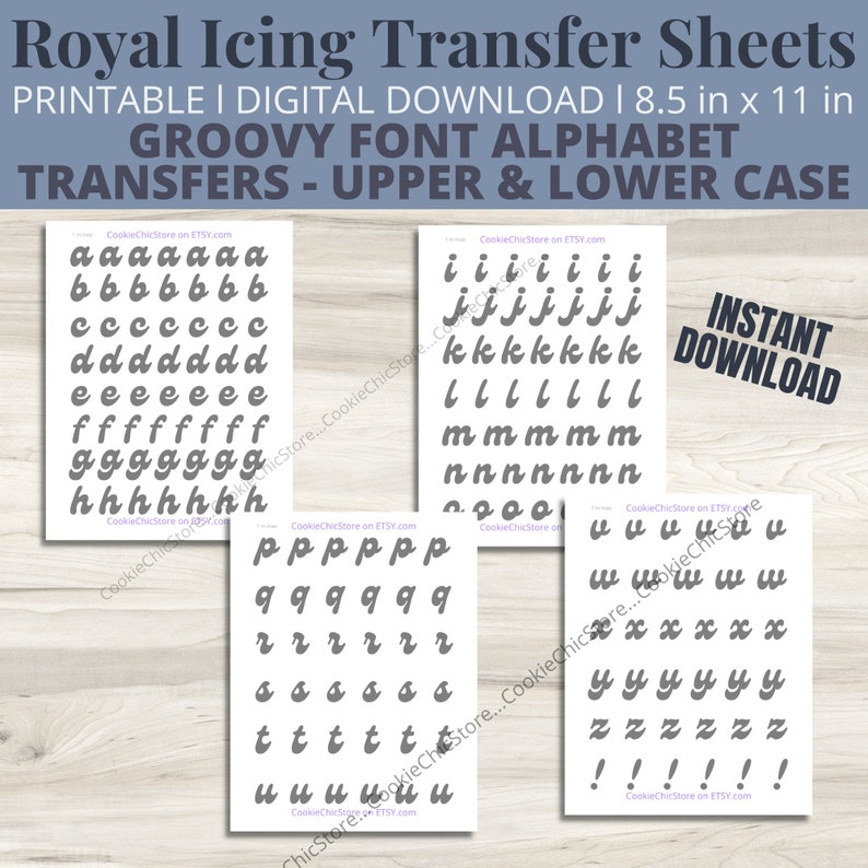 Royal Icing Transfer Retro Groovy Font Letters Sheet 70s - Etsy