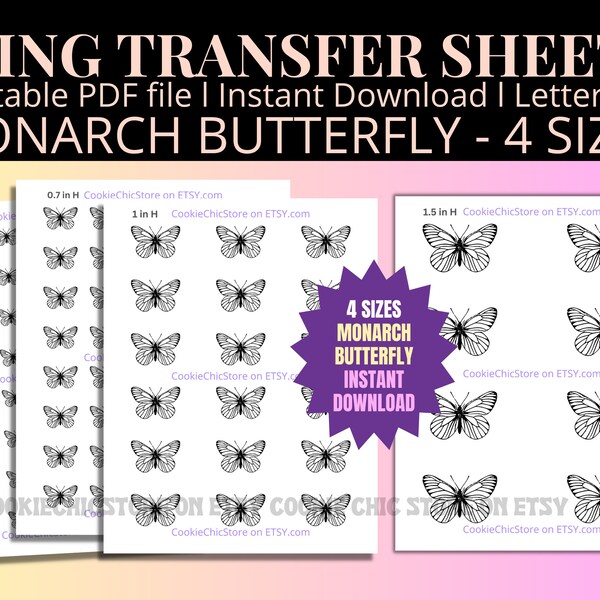 Royal Icing Transfer Sheets Butterfly Etsy