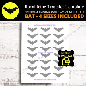 Halloween Royal Icing Transfer Sheet, Bat Royal Icing Transfer ...