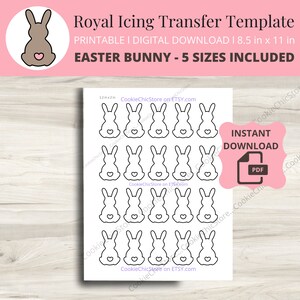 Easter Bunny Royal Icing Transfer Template, Easter Icing Transfer Sheet ...