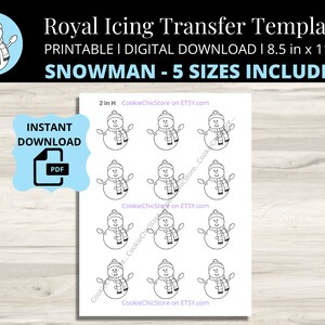 Snowman Royal Icing Transfer Sheet Christmas Royal Icing Transfer ...