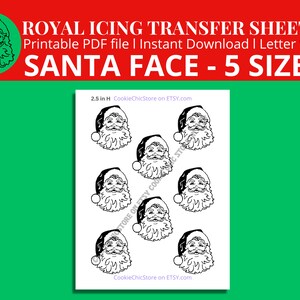 Santa Royal Icing Transfer Sheet Christmas Royal Icing Transfer Sheet ...