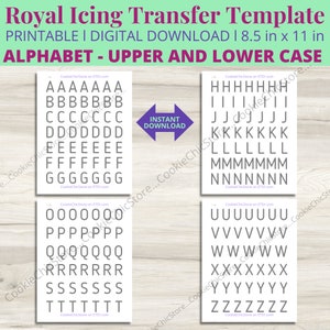 Royal Icing Transfer Letters Sheet, Alphabet Transfer Sheet, Digital ...